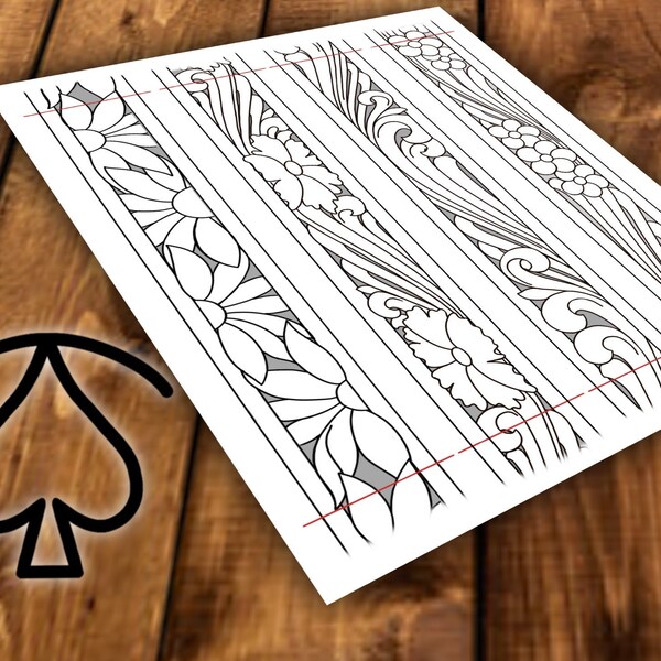 Leather Carving Belt Pattern - Etsy