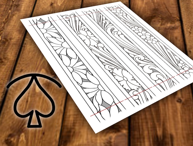 Floral Belt Pattern Pack | Leather Carving PDF Download | Floral ...