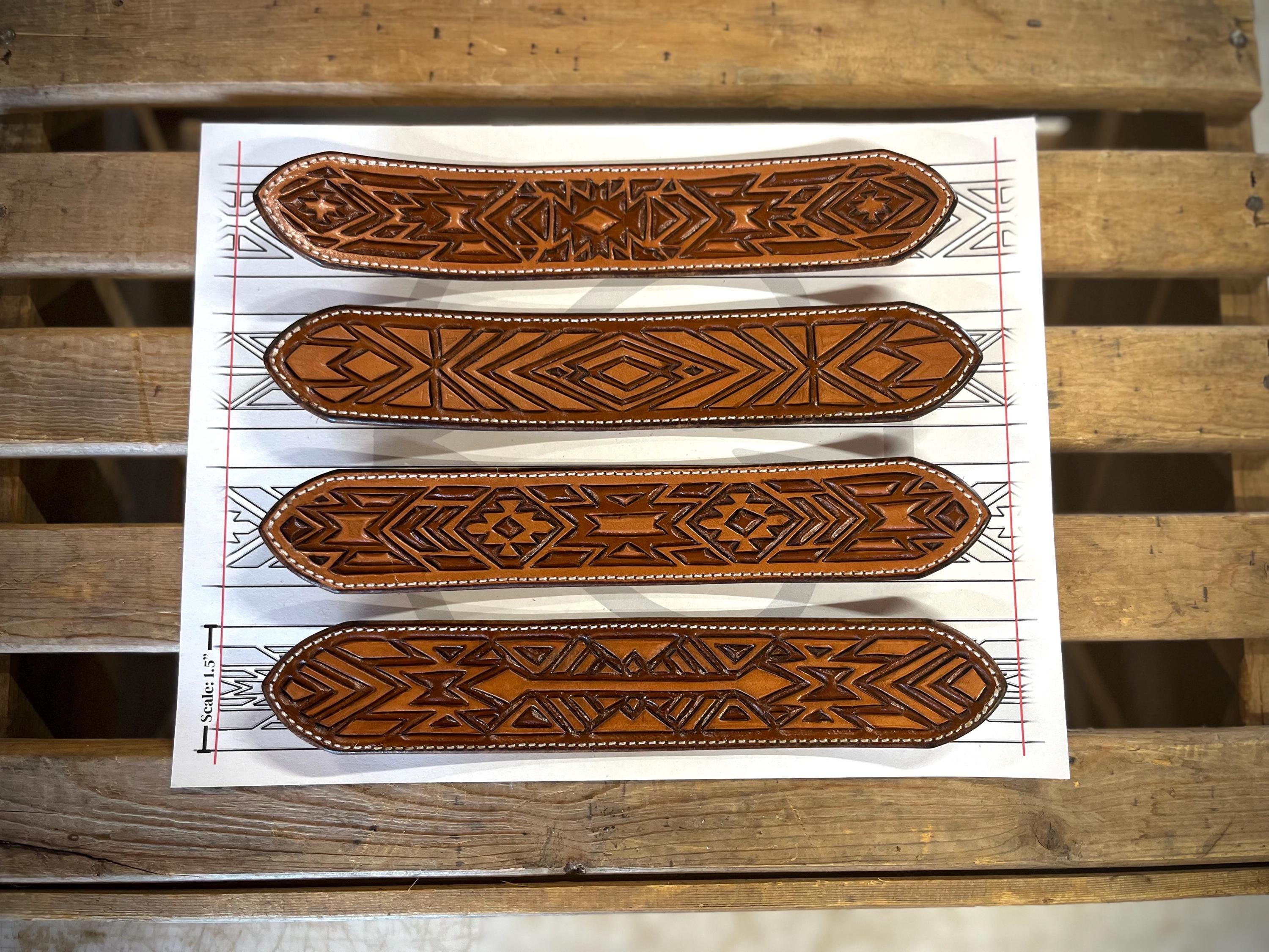 Geometric Belt Pattern Pack | Leather Carving PDF Pattern | Aztec ...