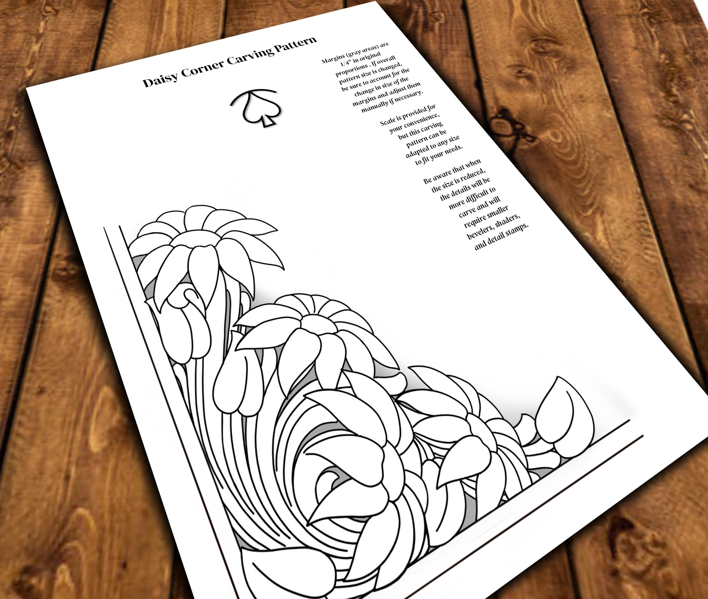 Daisy Cluster Floral Carving Pattern | Sunflower Tooling Design ...