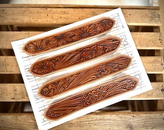 Geometric Belt Pattern Pack | Leather Carving PDF Pattern | Aztec ...