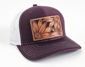 Tooled Leather Hat | Etsy