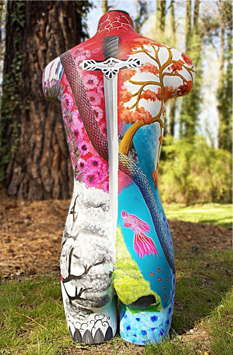 Painted Floral Female Mannequin Torso - Etsy