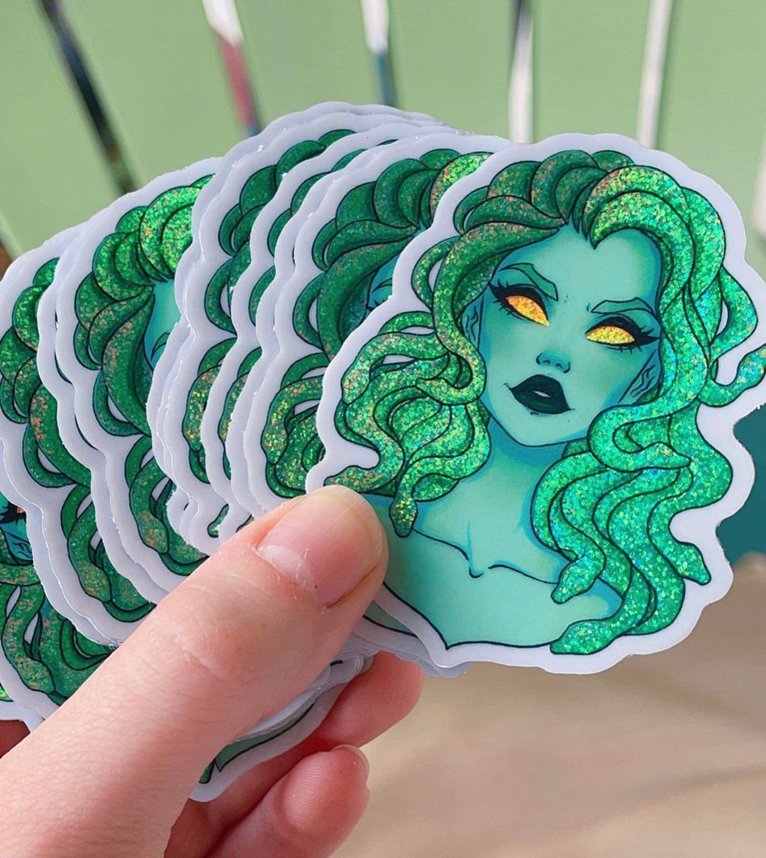 Holographic Medusa Sticker, Vinyl Sticker, Mythology, Fantasy Sticker ...