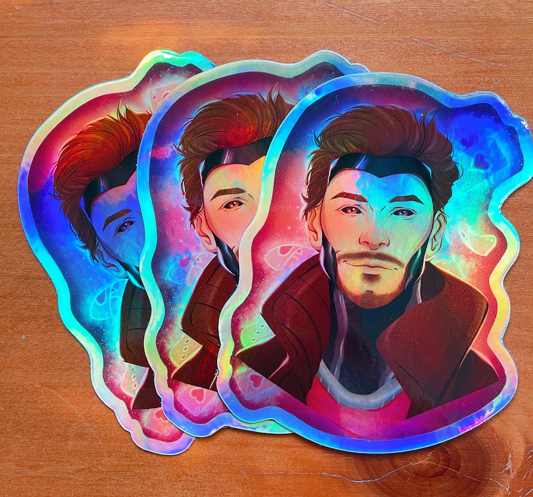 Gambit, X-men, Holographic Vinyl Sticker, Marvel Comics, Holo Sticker ...