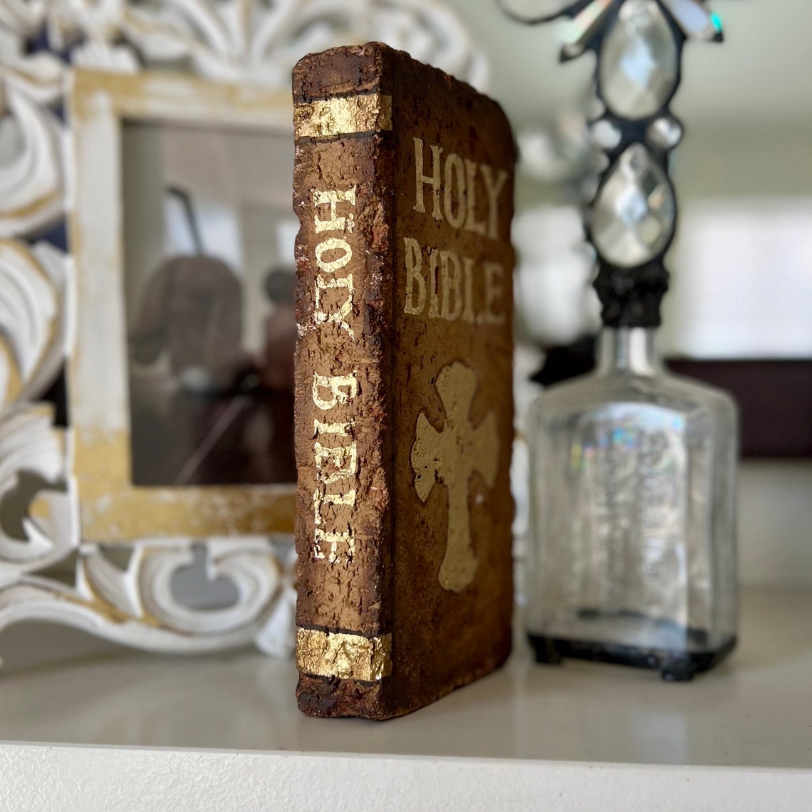 Holy Bible Garden or Mantle Brick Book - Etsy