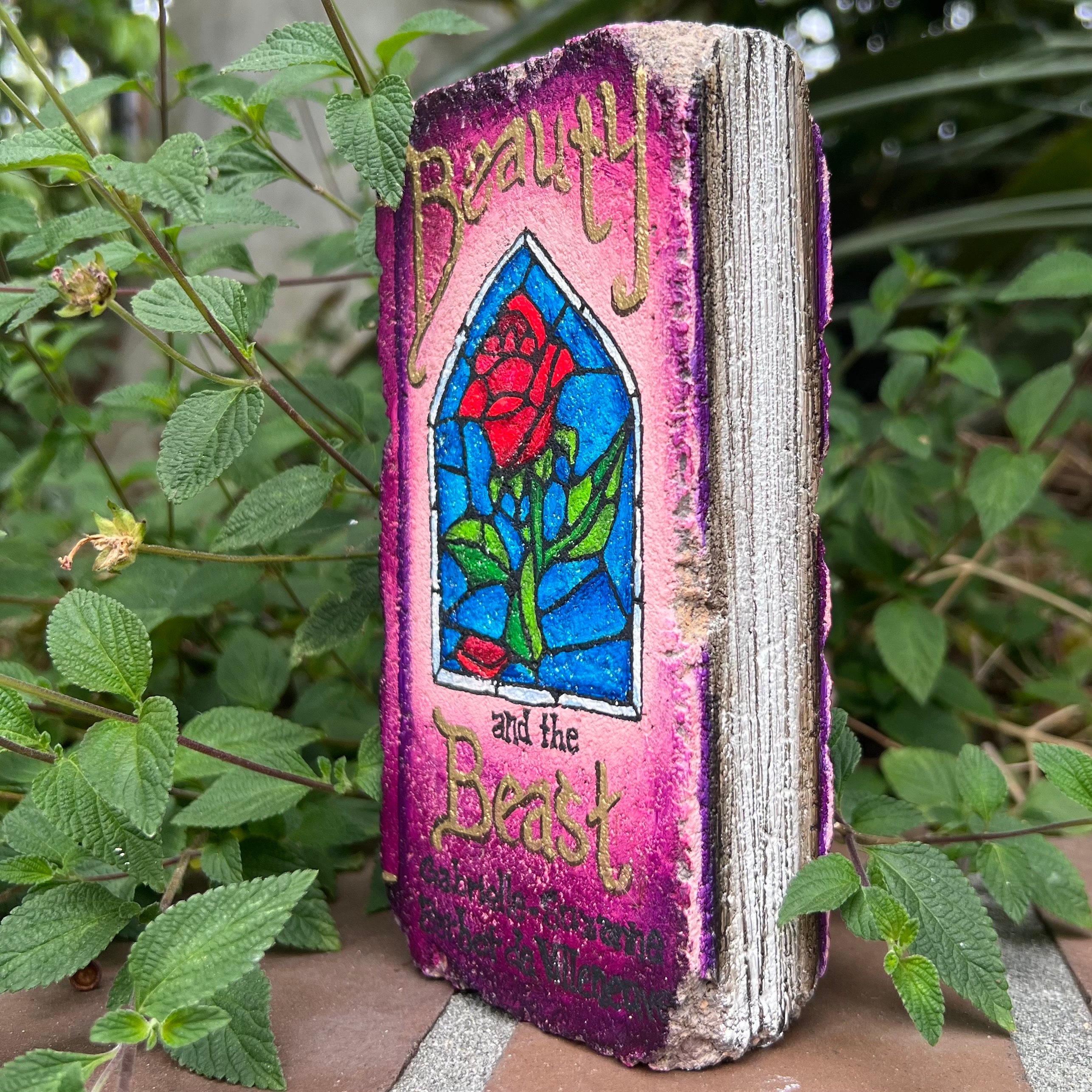 Beauty and the Beast Garden or Mantle Brick Book - Etsy