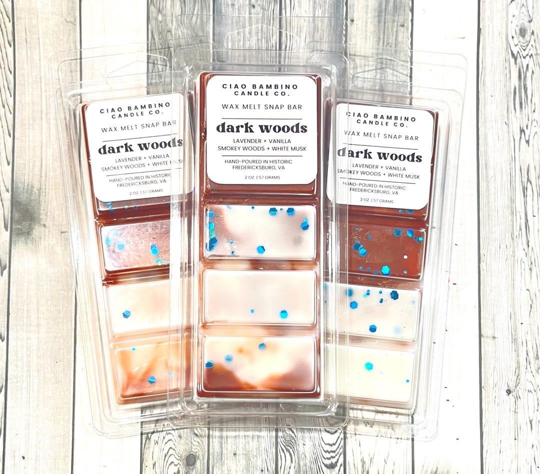 Dark Woods Highly Scented Soy Wax Snap Bars / Strong Scented Wax Melts / Smells Like Woods, Soft ...