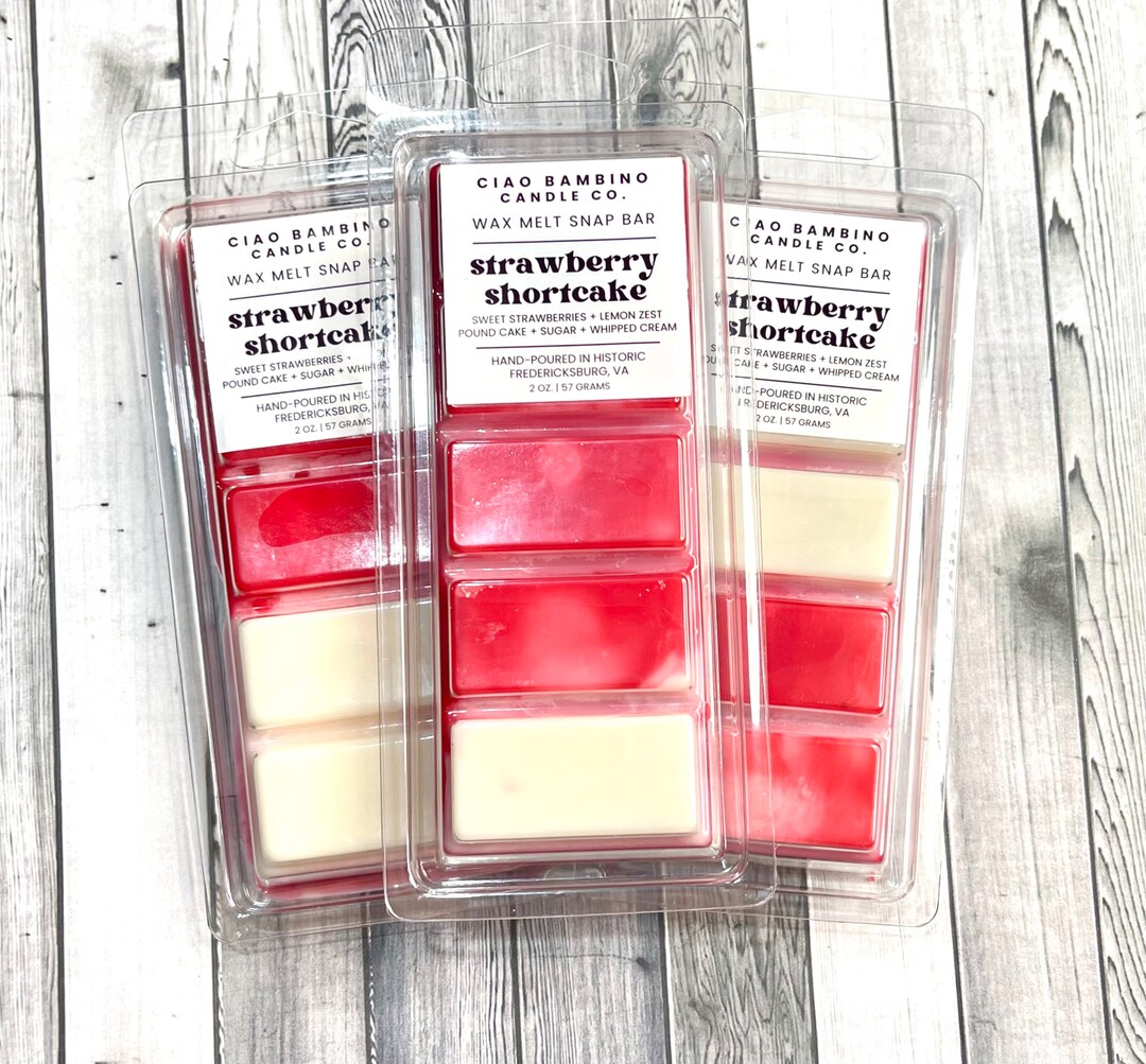 Strawberry Shortcake Wax Melt Snap Bars | Juicy Strawberries, Fluffy ...