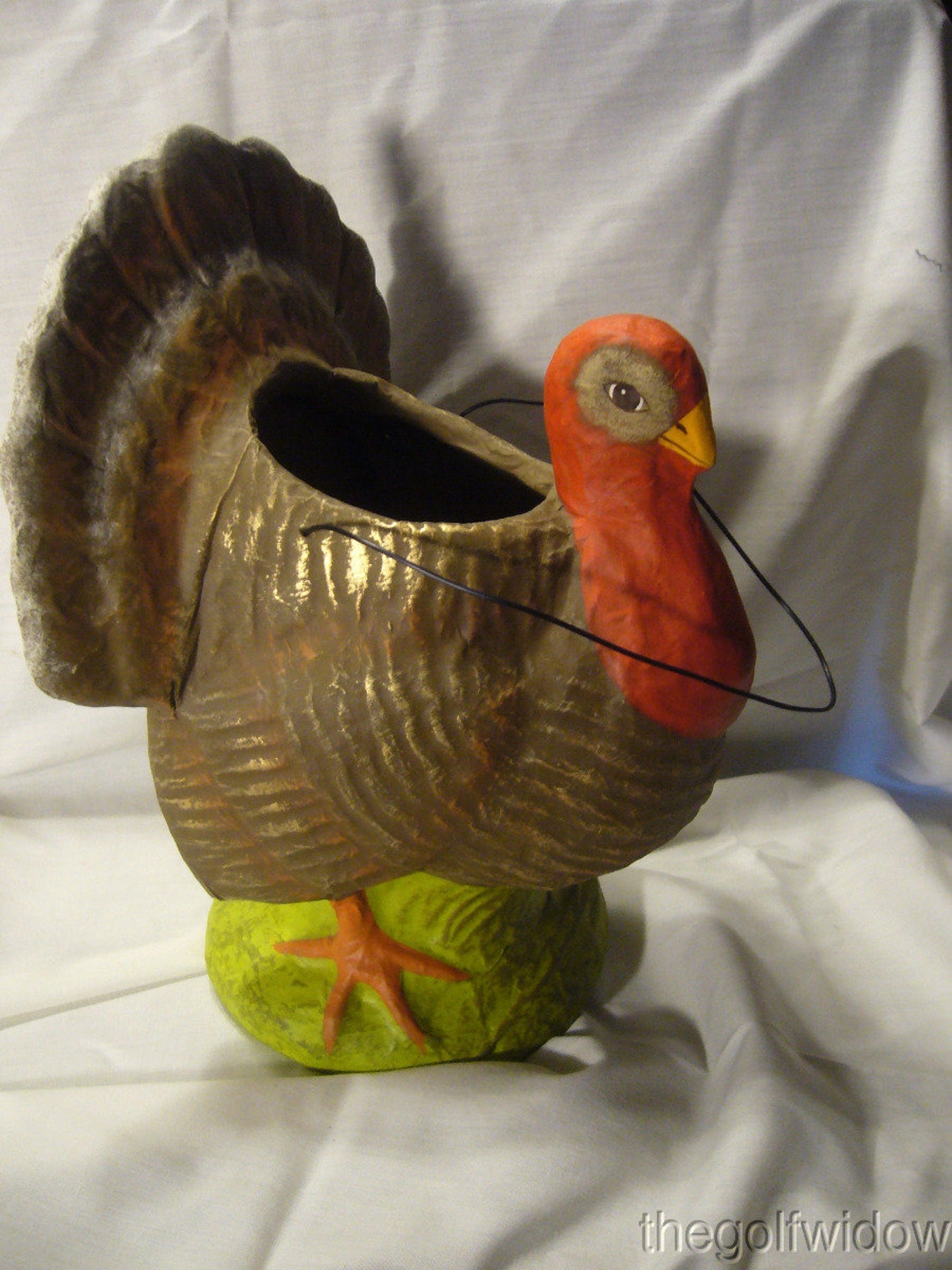Bethany Lowe Vintage Turkey Bucket for Thanksgiving Table New - Etsy
