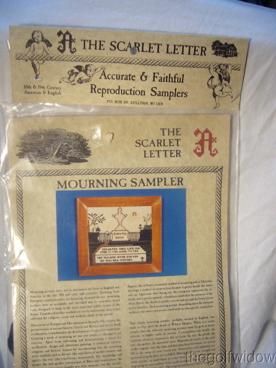 Scarlet Letter Mourning Sampler Cross Stitch Kit - Etsy