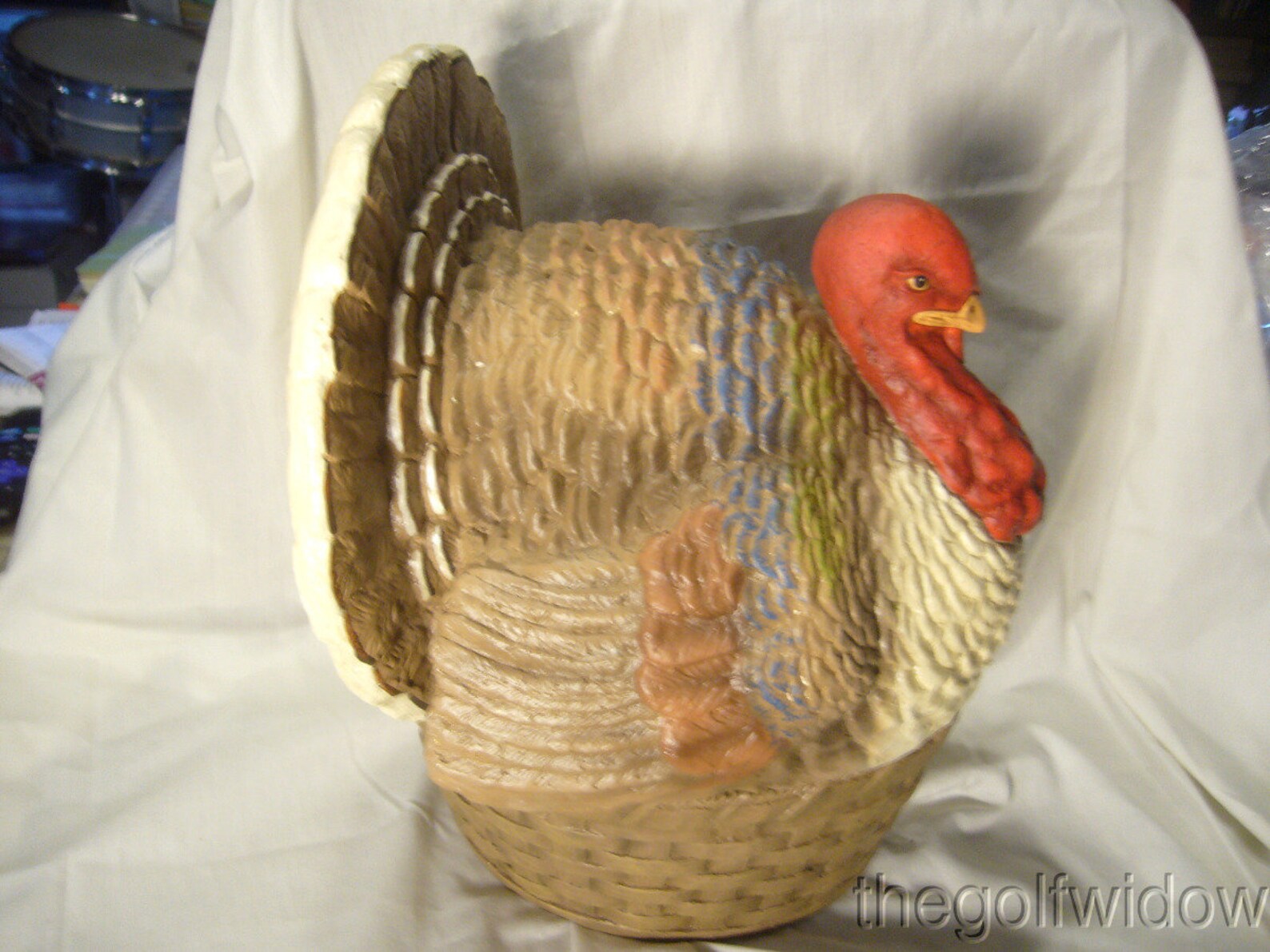 Vintage Thanksgiving Turkey Container Hand Painted Large TD3157 - Etsy