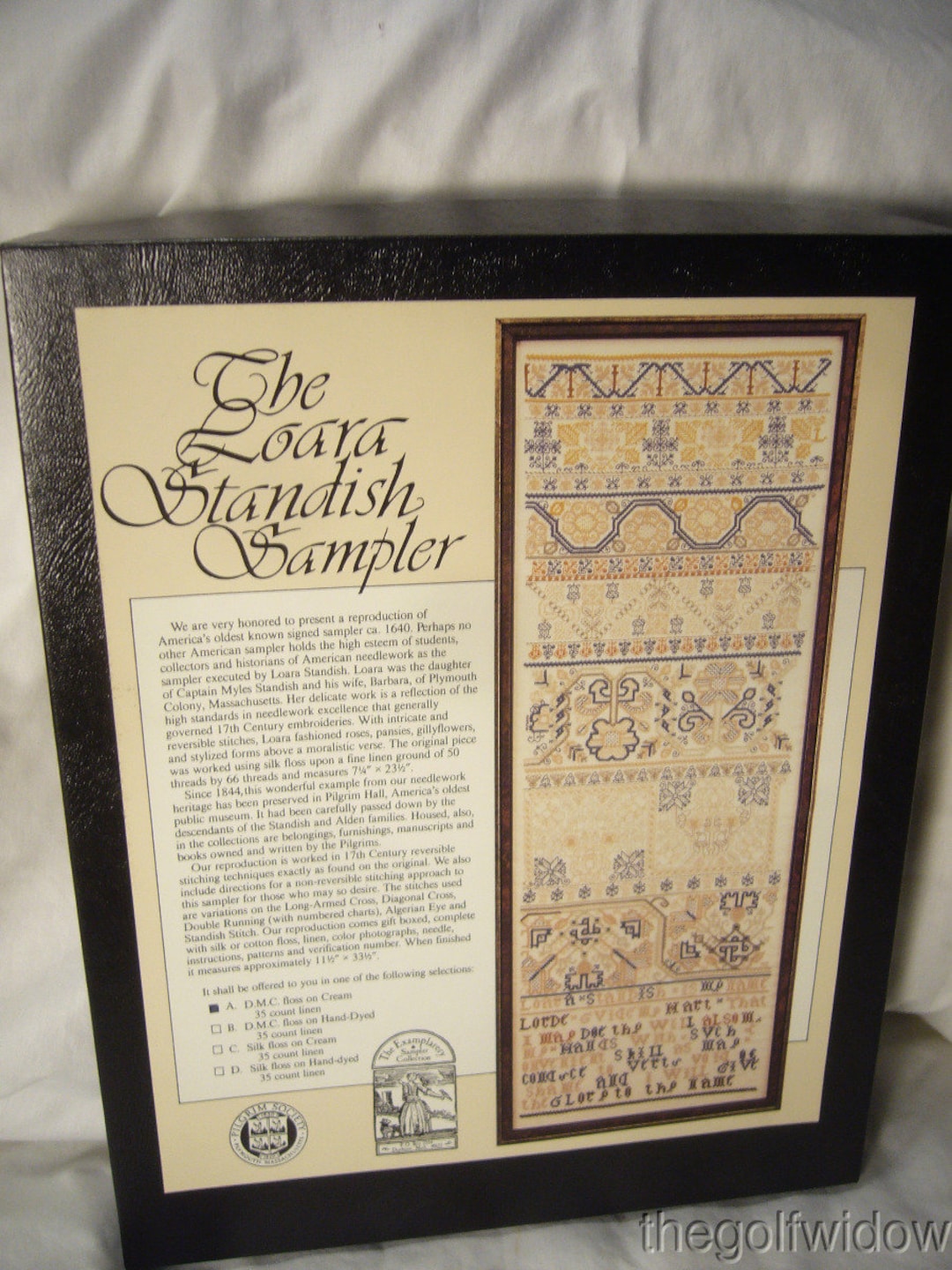 Examplarery Loara Standish Sampler From Pilgrim Society 1640 New in Box ...