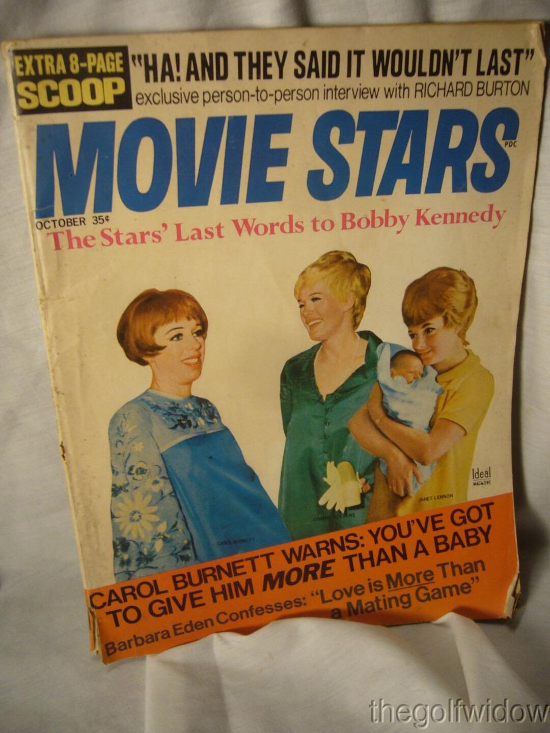 1968 Movie Stars Oct. Magazine Stars Last Words to Bobby Kennedy Carol ...