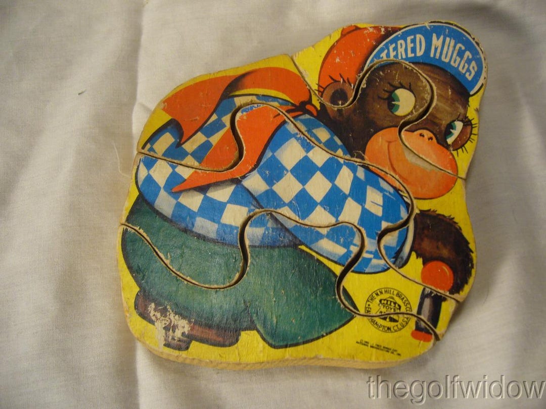 Rare Vintage J Fred Muggs Wood Puzzle 1955 N N Hill Brass Co. NBC - Etsy