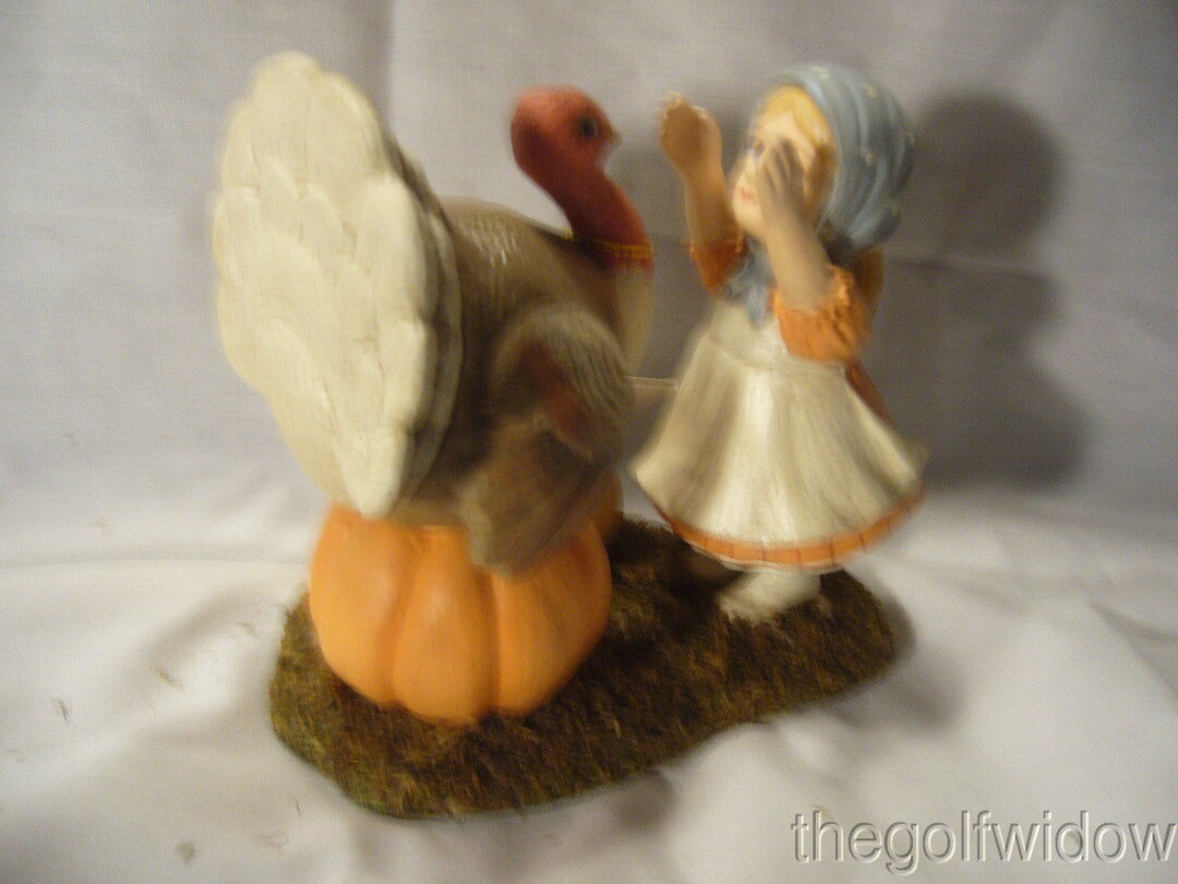 Bethany Lowe Trudy With Turkey Pumpkin Ornment Display Thanksgiving ...