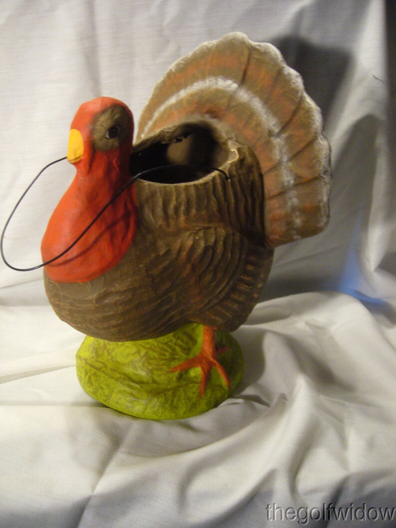 Bethany Lowe Vintage Turkey Bucket for Thanksgiving Table New - Etsy