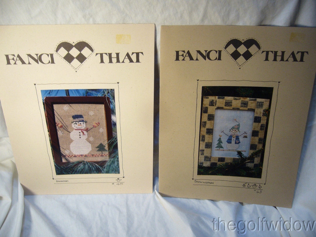 Fanci That 2 Patterns Snowoman and Snowman No. 63 & 45 Cross Stitch - Etsy