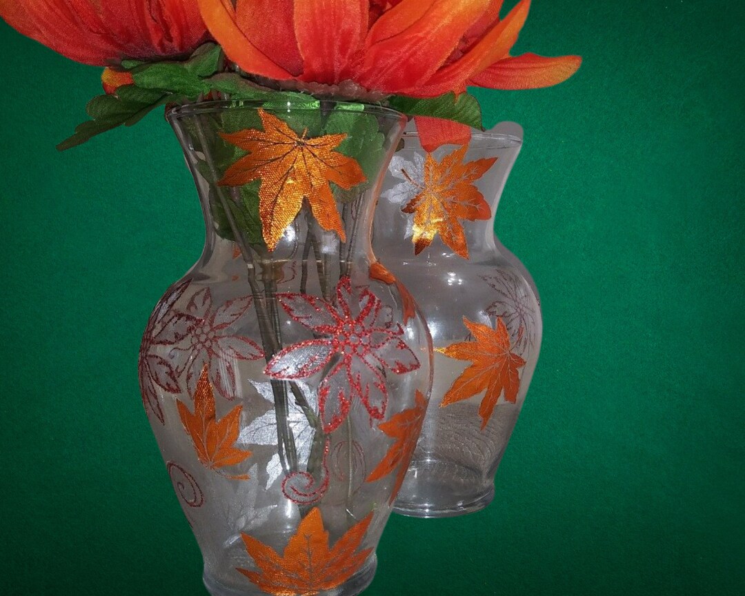 A Set Home Decor Vases Fall Vases Maple Leaves Autumn - Etsy
