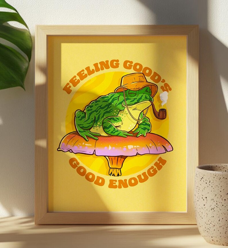 Happy Frog Poster - Etsy