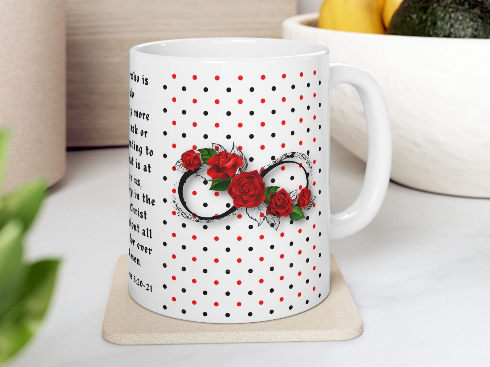 Bible Mug Sublimation Design, Infinity Symbol Ephesians 3:20-21, Bible ...