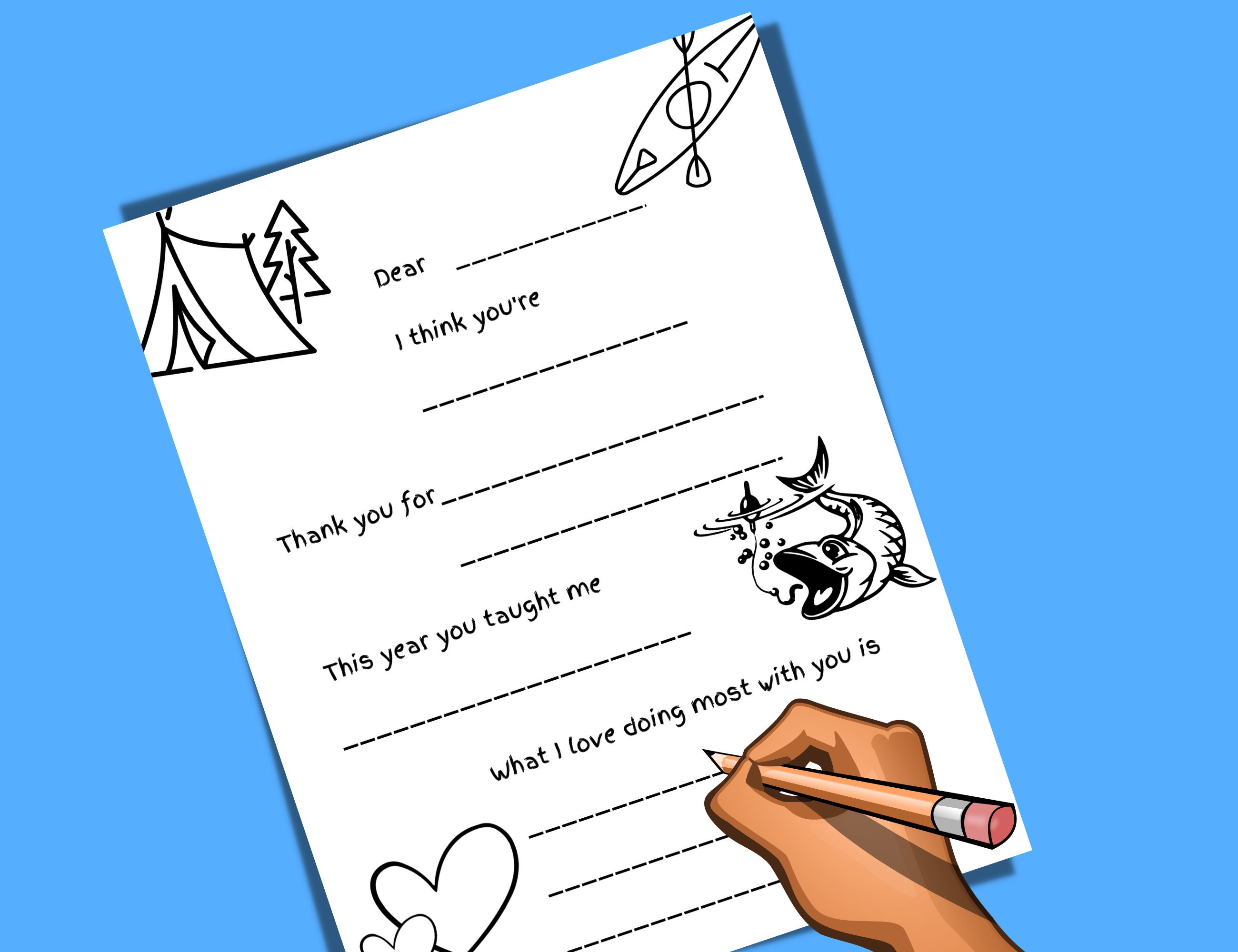 Coloring in Letter for Father's Day, Father's Day Appreciation Letter ...