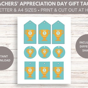 Printable No. 1 Teacher Appreciation Week Gift Tags Downloadable and ...