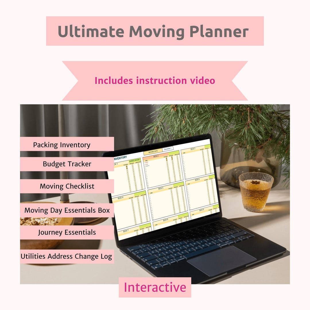 Moving Planner Google Sheet: Budget, Checklist, Packing (digital ...