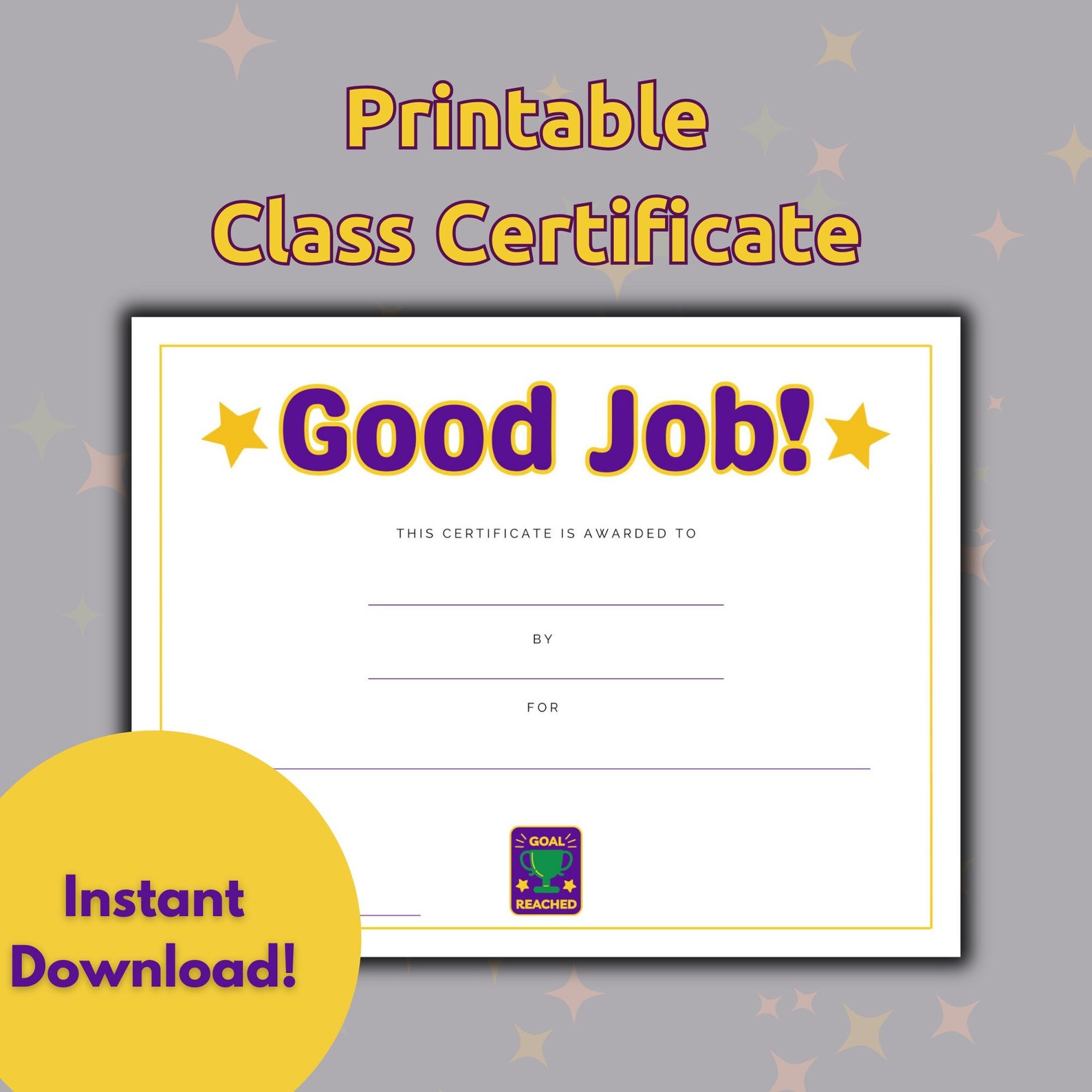 Printable Class Certificate, School Certificate of Achievement, End of ...