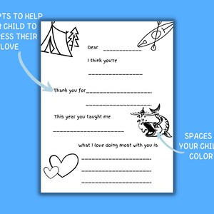 Coloring in Letter for Father's Day, Father's Day Appreciation Letter ...