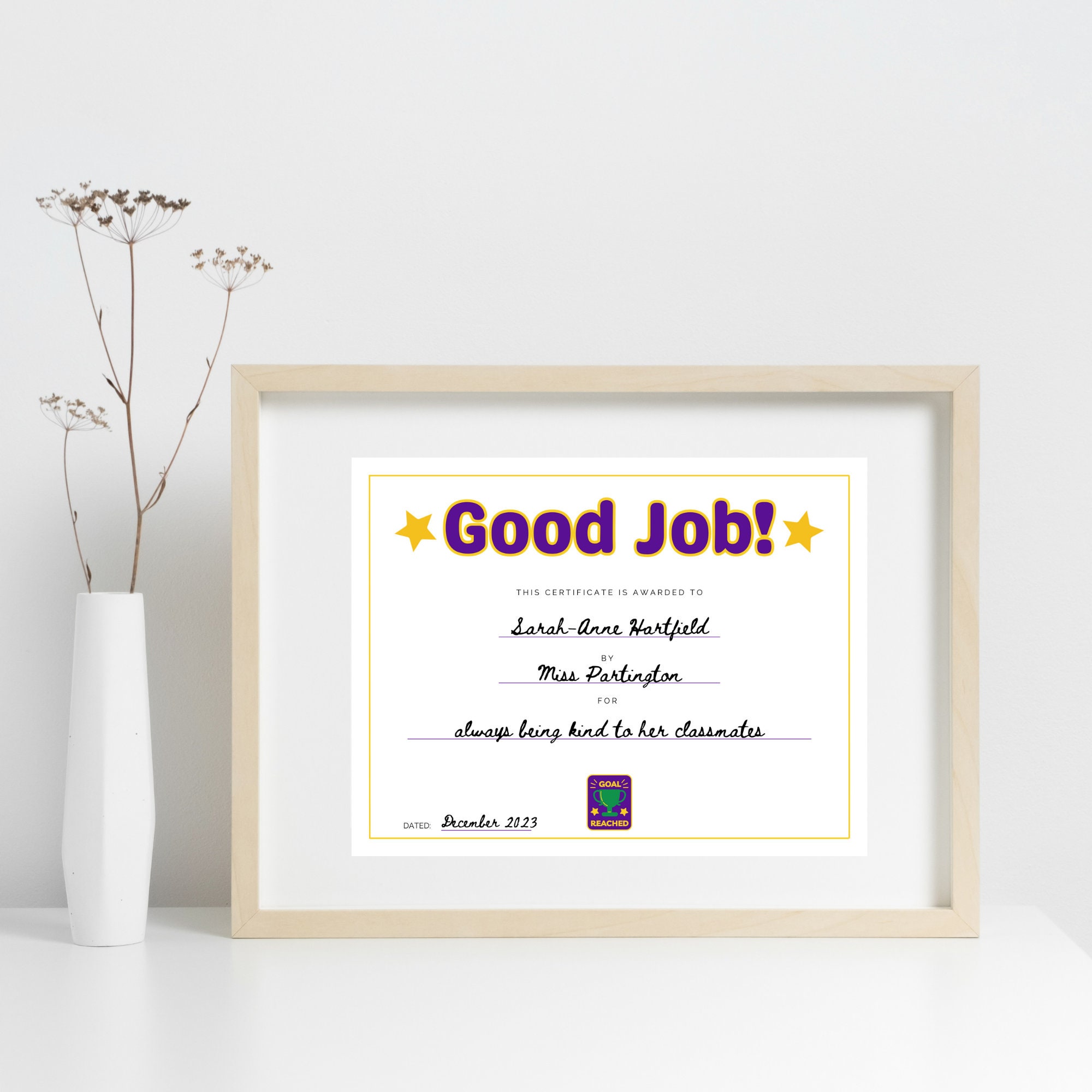 Printable Class Certificate, School Certificate of Achievement, End of ...
