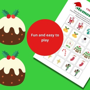 Printable Christmas Memory Game, Party Game for Kids at Christmas, Fun ...