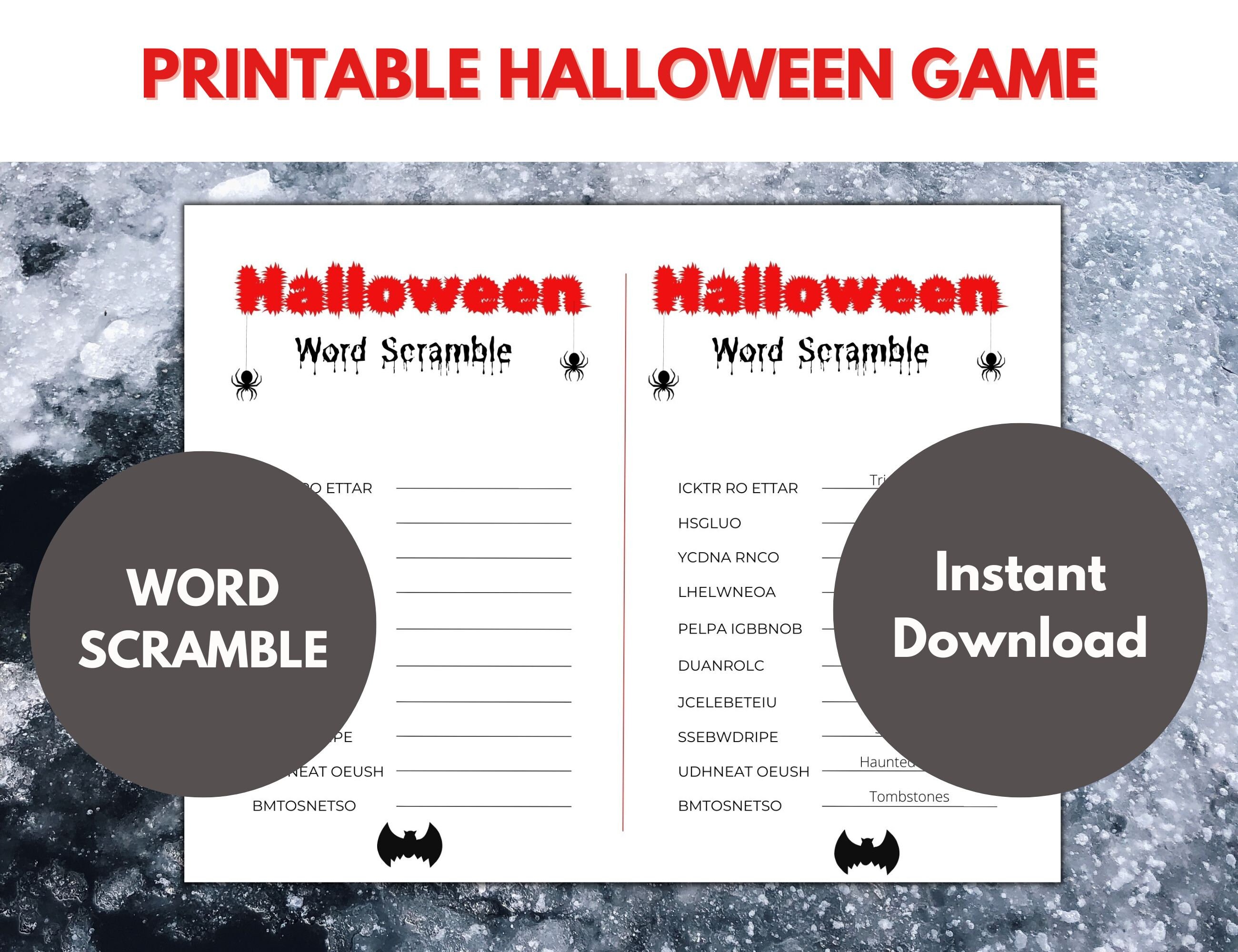 Printable Halloween Word Scramble Game Halloween Activities - Etsy