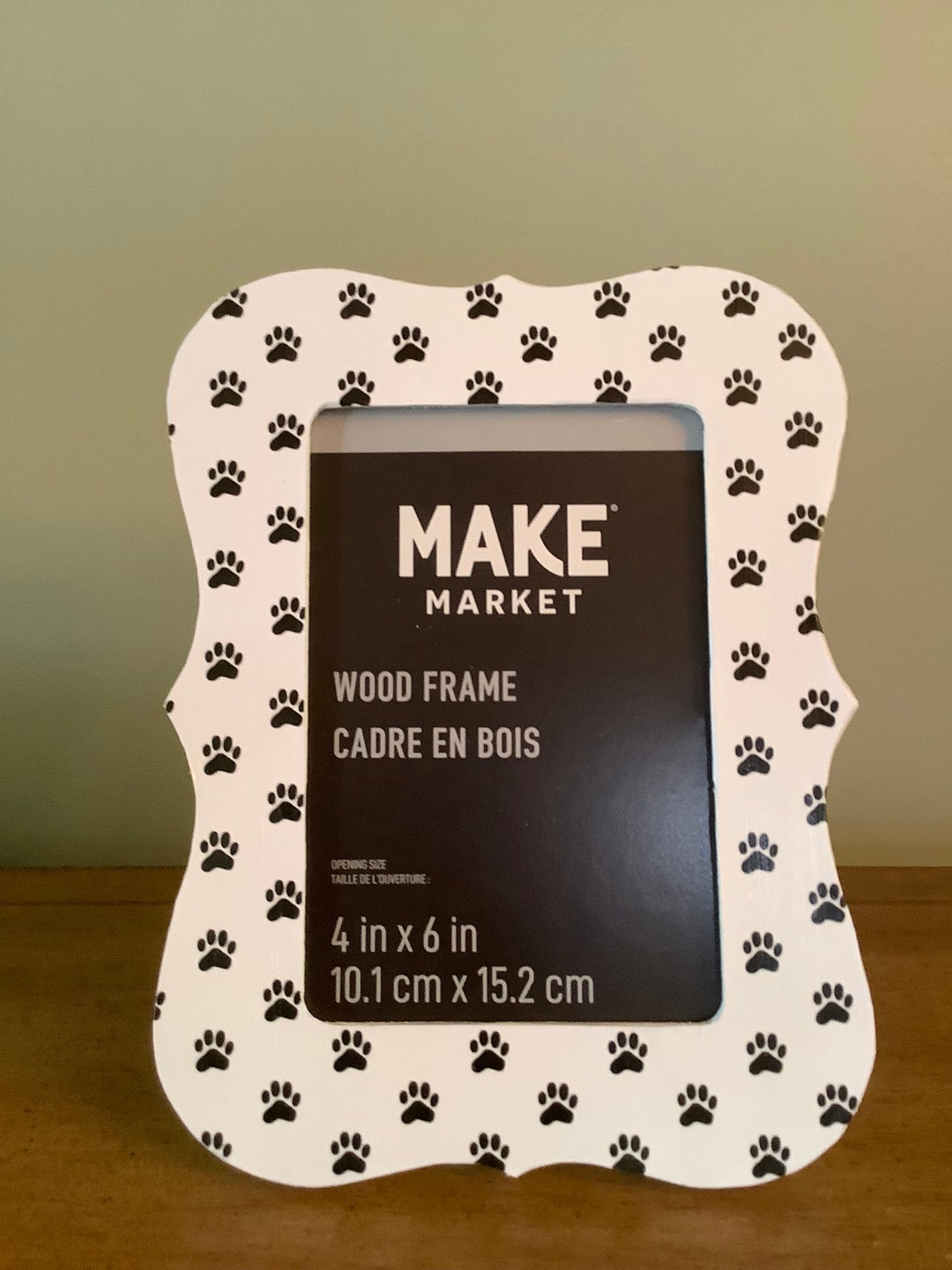 Decoupage Black and White Paw Print Desktop Picture Frame - Etsy