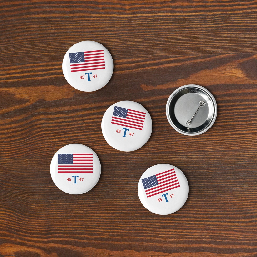 Trump 45/47 - American Flag Pins - Set of 5 - Etsy