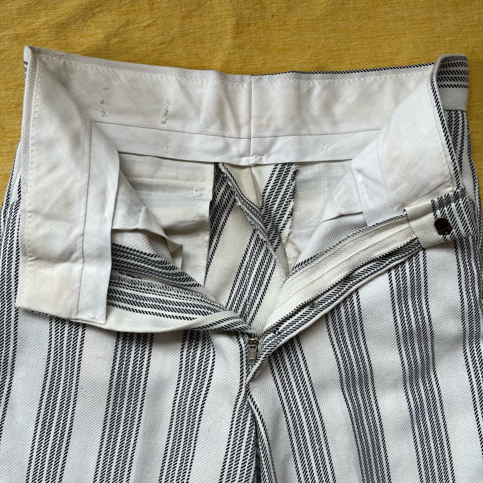 Vintage 60s / 70s Pin Stripe Flare Bell Bottom Pants Button Fly Mod ...