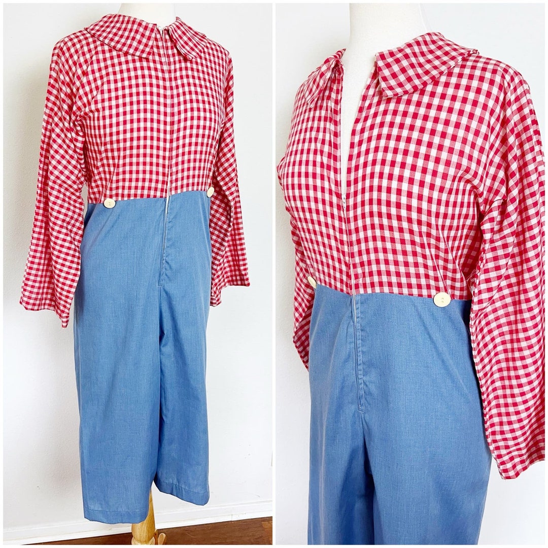 Vintage 70s Handmade Raggedy Andy Clown Doll Costume // One Piece Zip ...