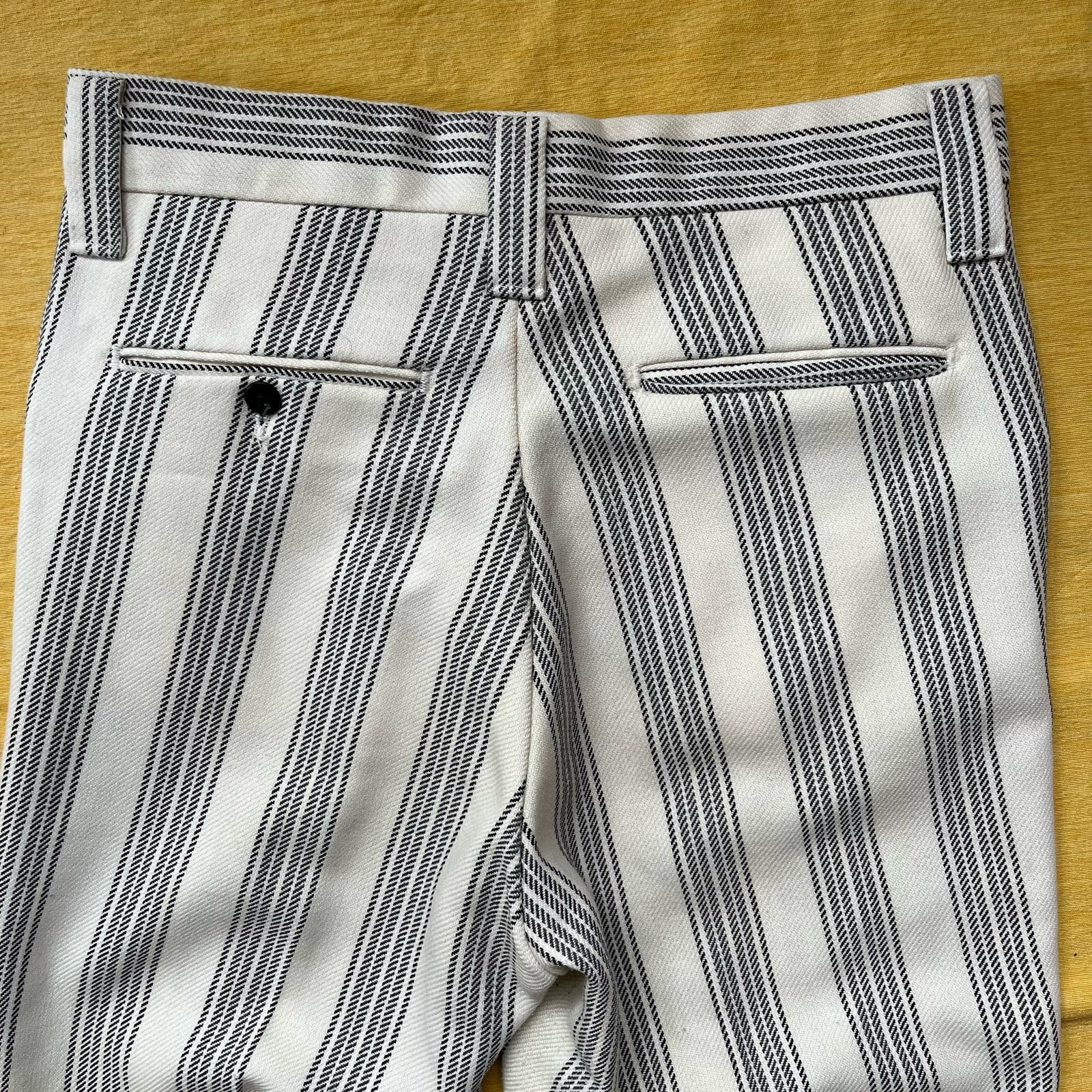 Vintage 60s / 70s Pin Stripe Flare Bell Bottom Pants Button Fly Mod ...