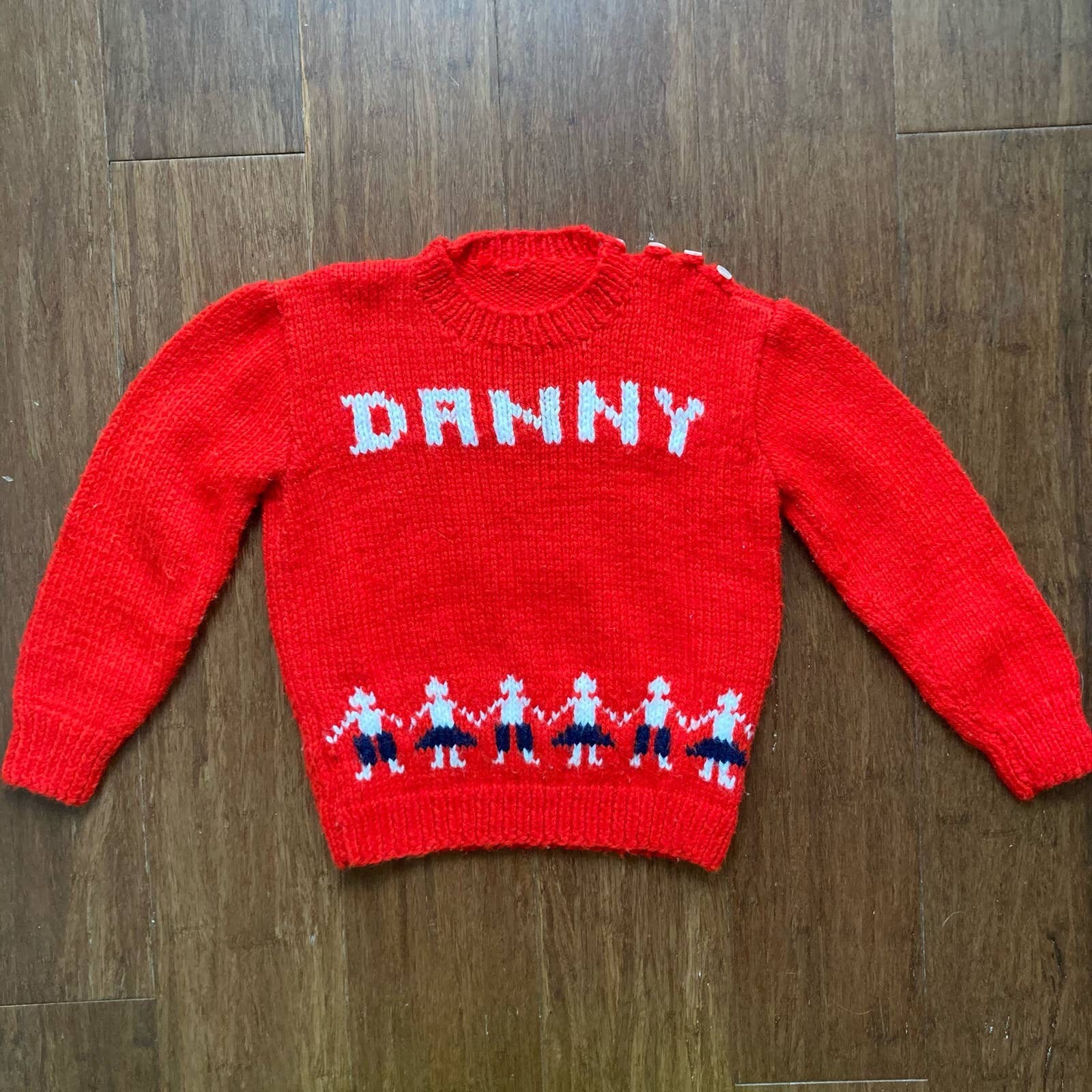 Vintage 60s Kids Red Danny Daniel Hand Knit Pull Over - Etsy
