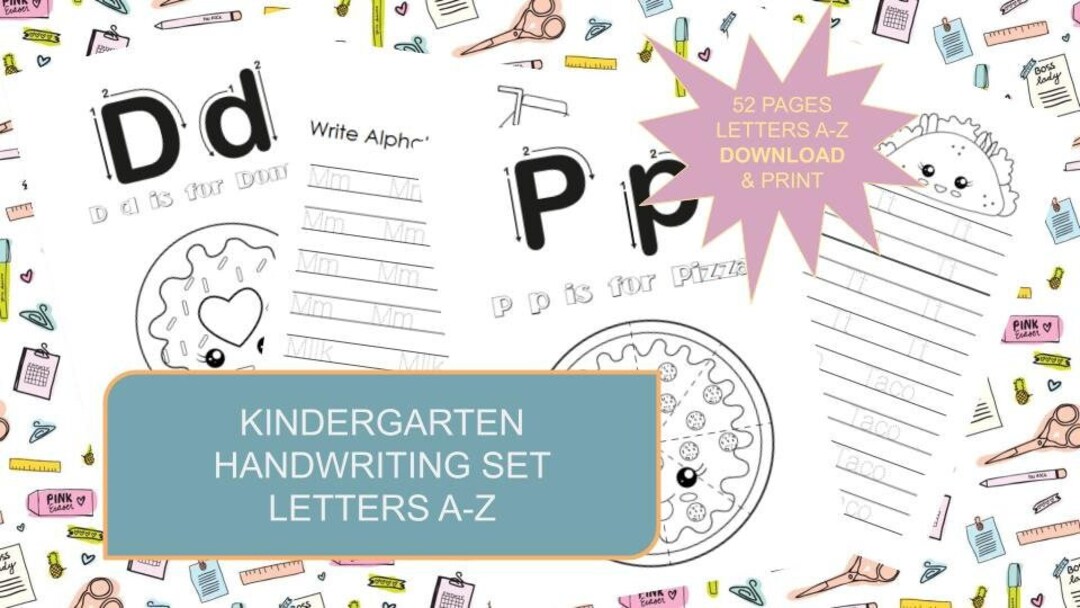 Kindergarten Handwriting Set A-Z - Etsy