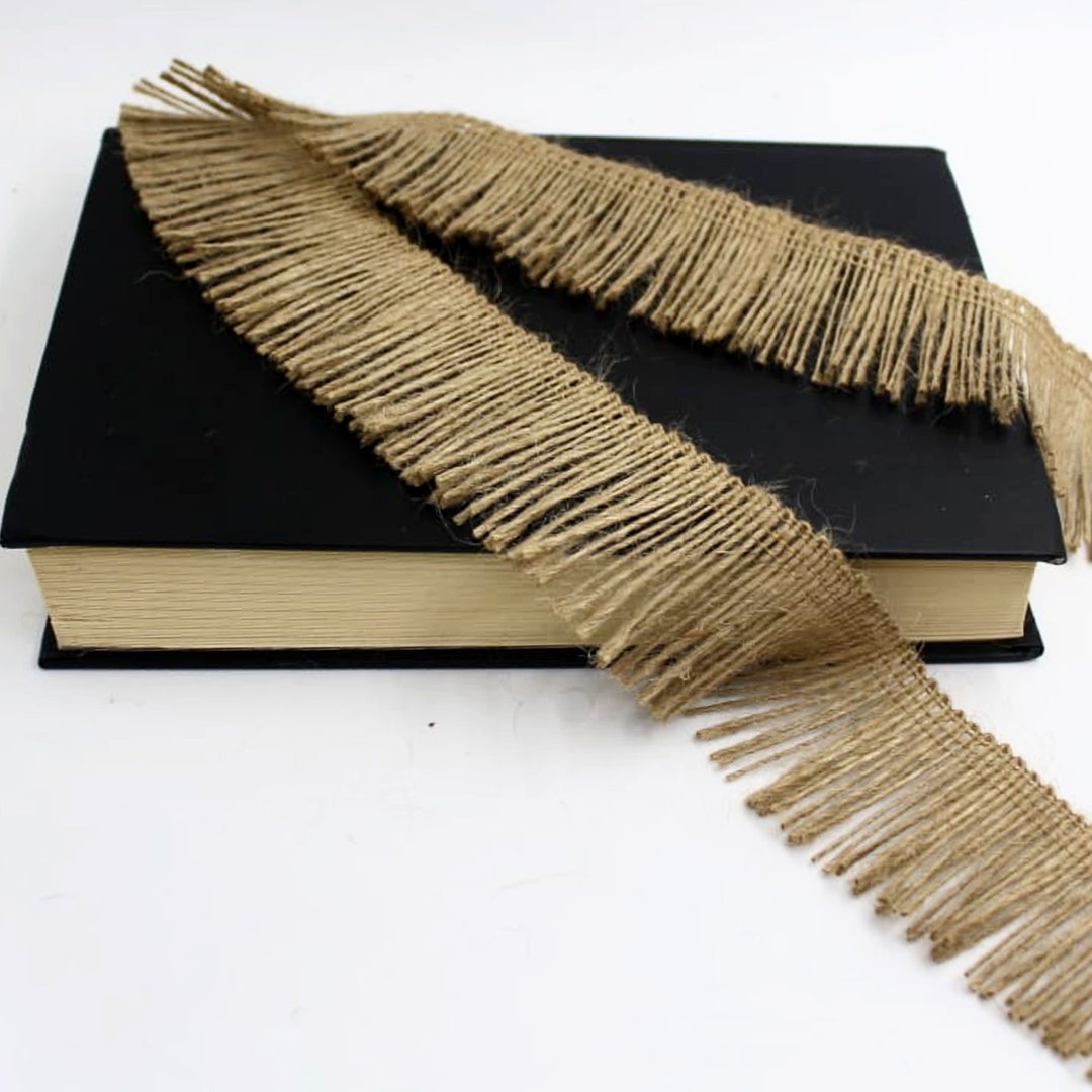 100%natural Jute Fringe Trim/50mm 1/9 Inch/boho Trim/natural Jute ...