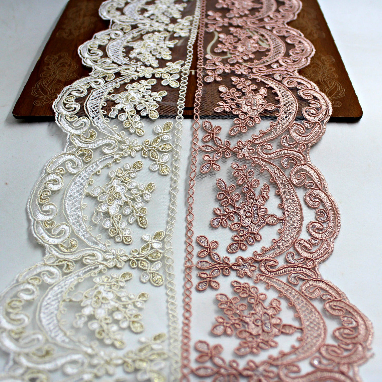 90mm Edging Lace Trim/3,5inch Lace Fabric/cream Lace by the Yard ...