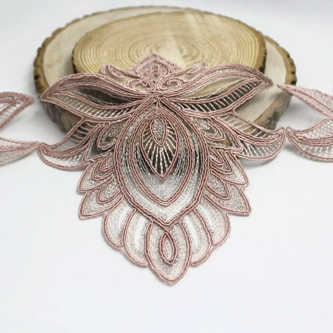 170mm6,6inch Pink Lace Trim/pink Lace Border/pink Tulle Fabric ...