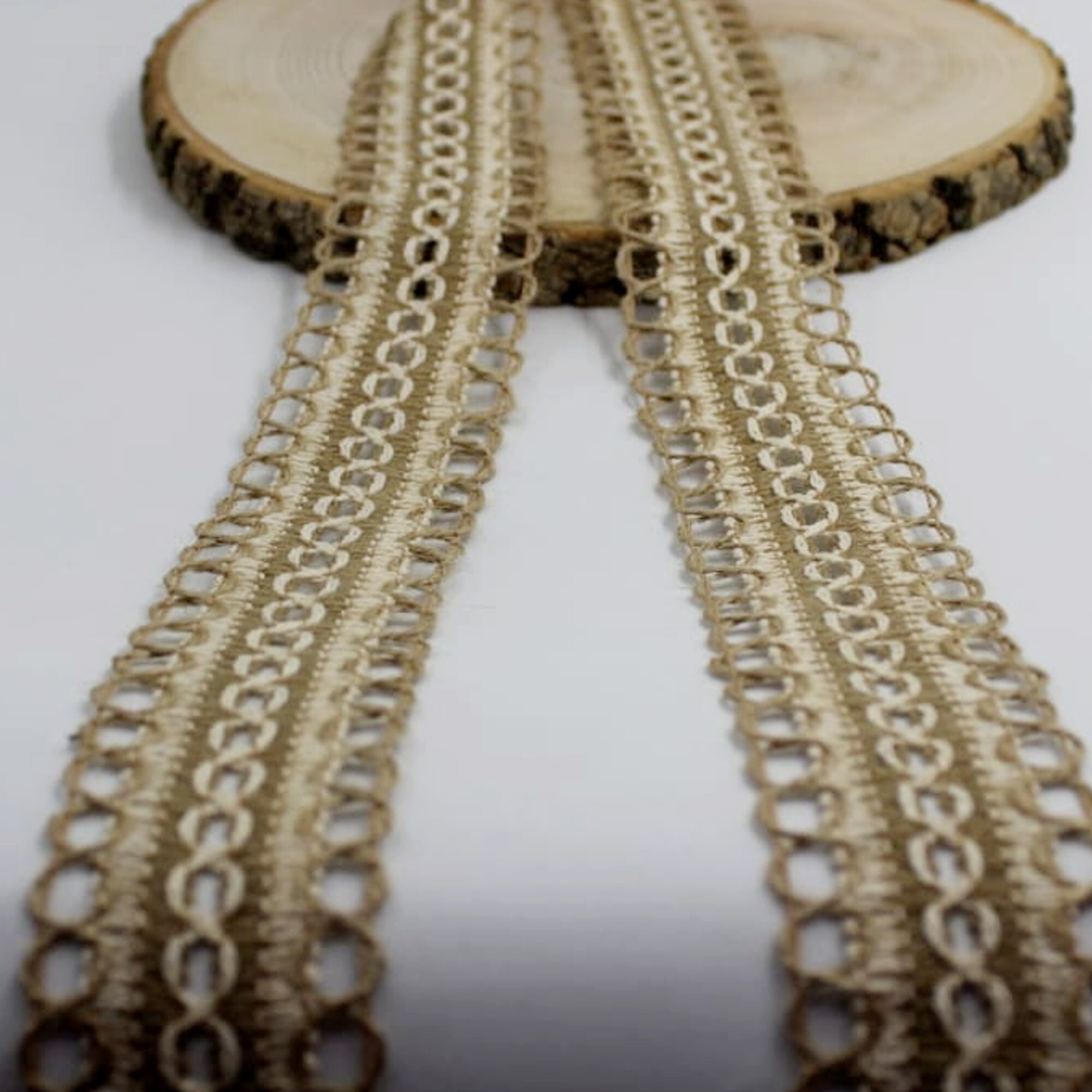 100% Natural Jute Lace Trim/45mm1,7 Inchcotton Jute/jute Lace/wide ...