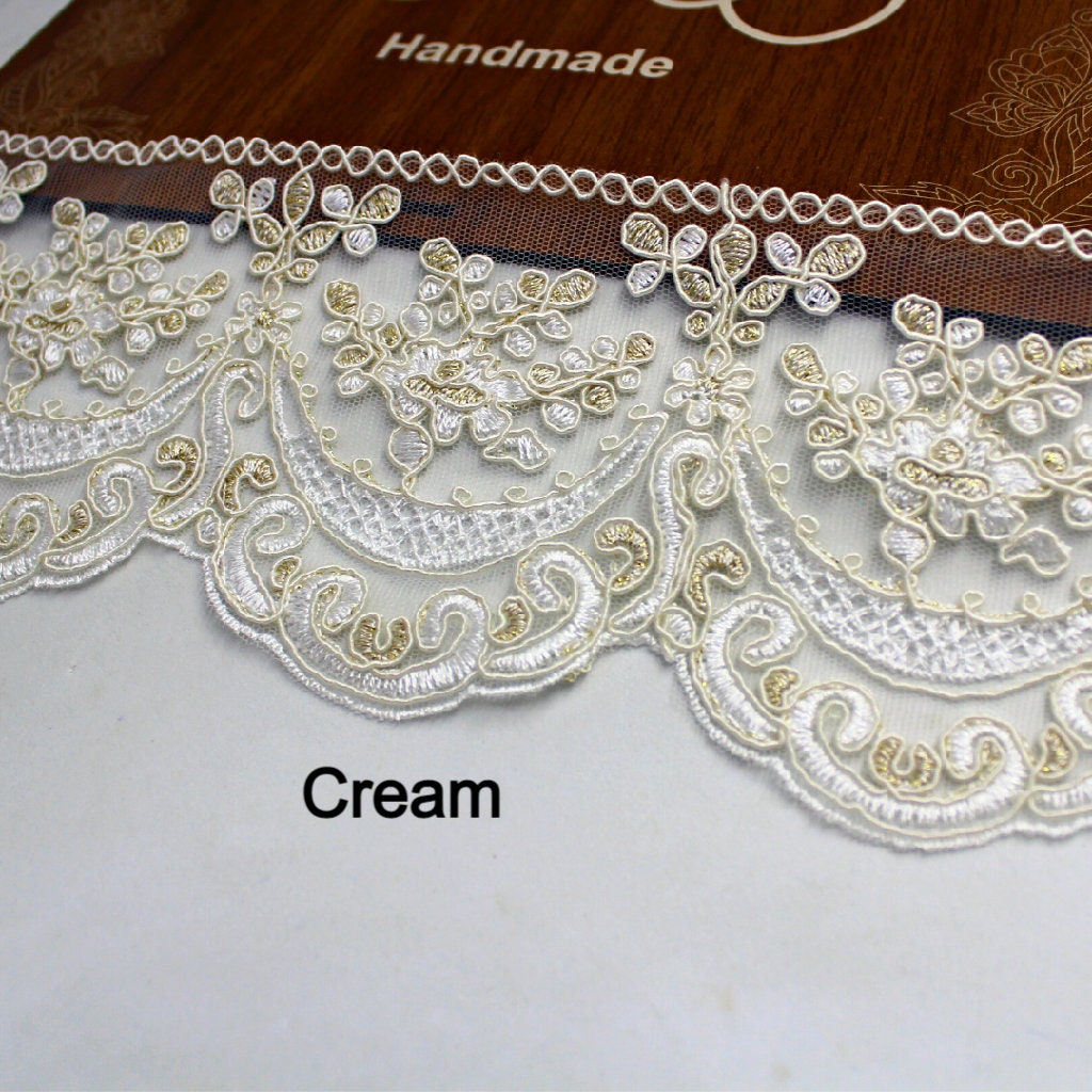 90mm Edging Lace Trim/3,5inch Lace Fabric/cream Lace by the Yard ...