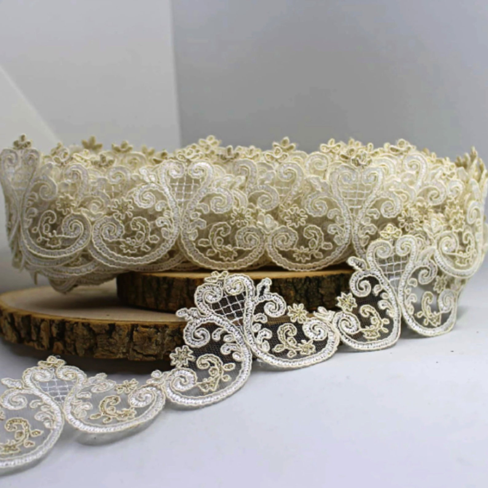 60mm2,3inch Cream Edging Lace/lace Dress/antique Lace Trim/decoration ...