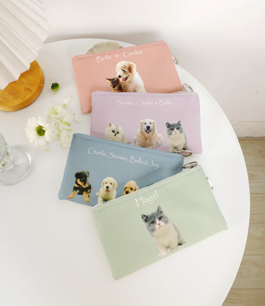 Custom Pet Pencil Case for Dog Cat Lover Makeup Bag Personalized Dog ...