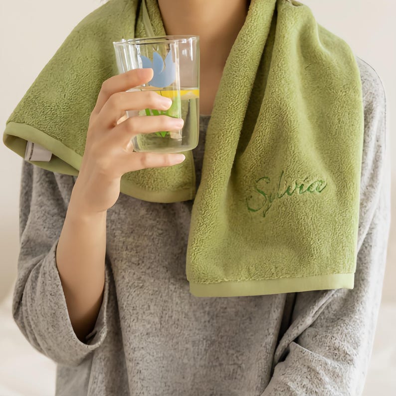 Personalized Embroidered Hand Towel, Custom Cotton Gym Towel - Etsy
