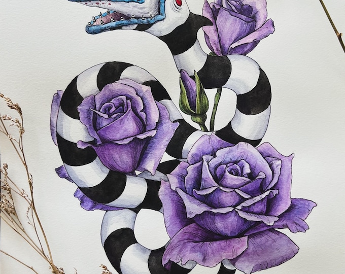 Sandworm Original Watercolor Painting, Watercolor Art , Beetlejuice ...