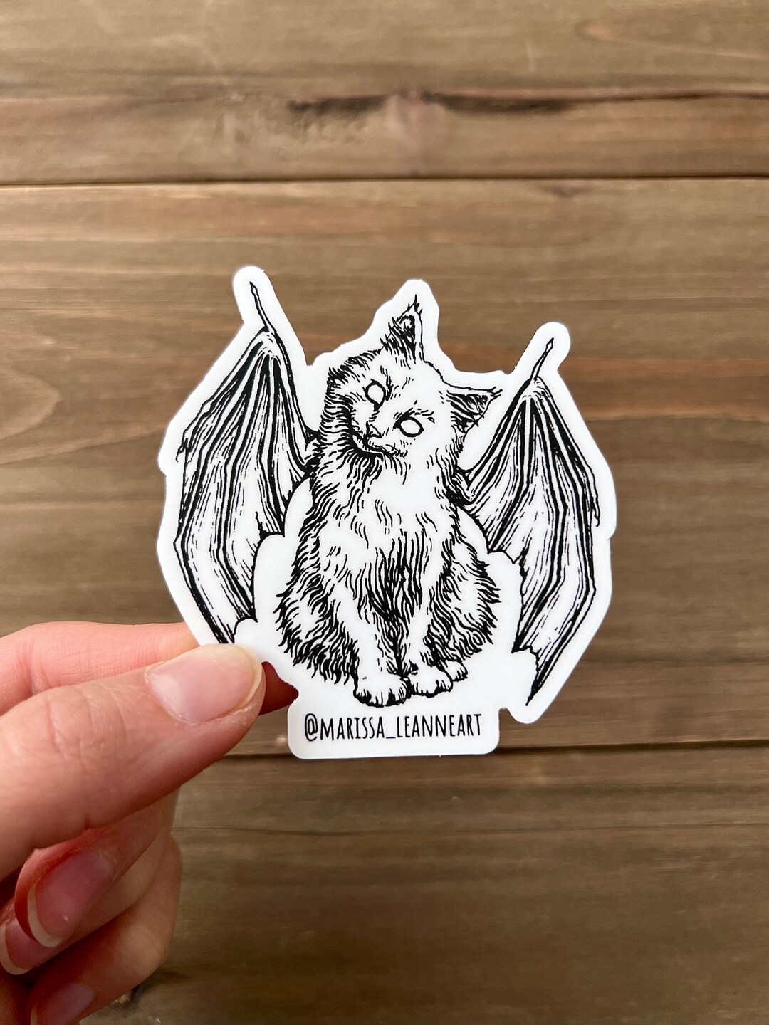 Bat Cat Sticker, Cat Art, Cat Sticker - Etsy